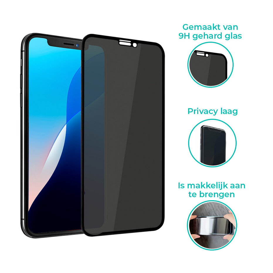 Privacy screenprotector iPhone 13 Mini (glas) - Phone-Factory