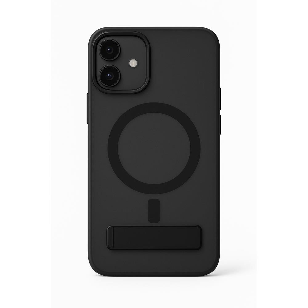 iPhone 13 matte MagSafe case met standaard (zwart) - Phone-Factory