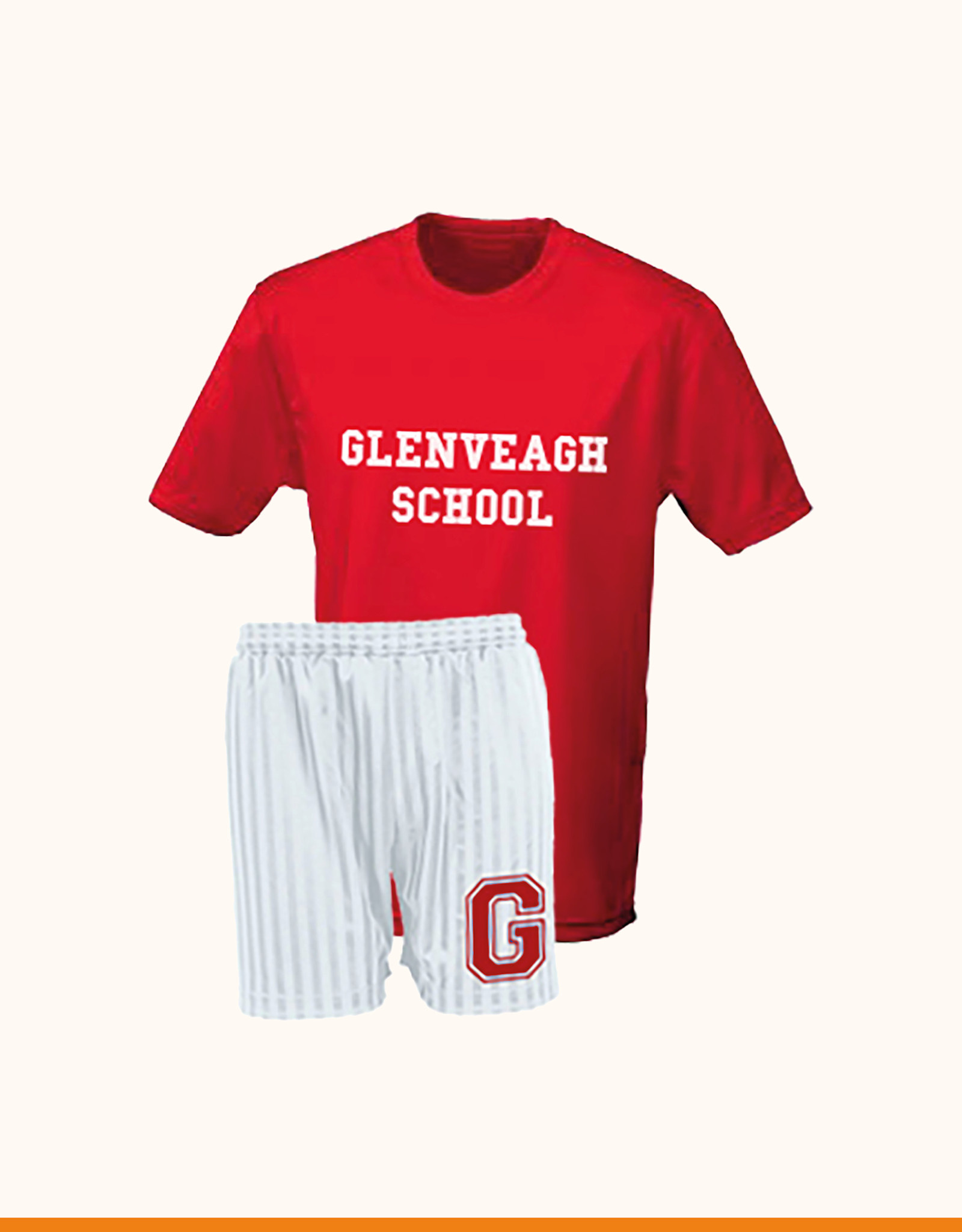 Banner Glenveagh Senior PE Kit (JC001/3BS) Fire Red T-Shirt / White ...