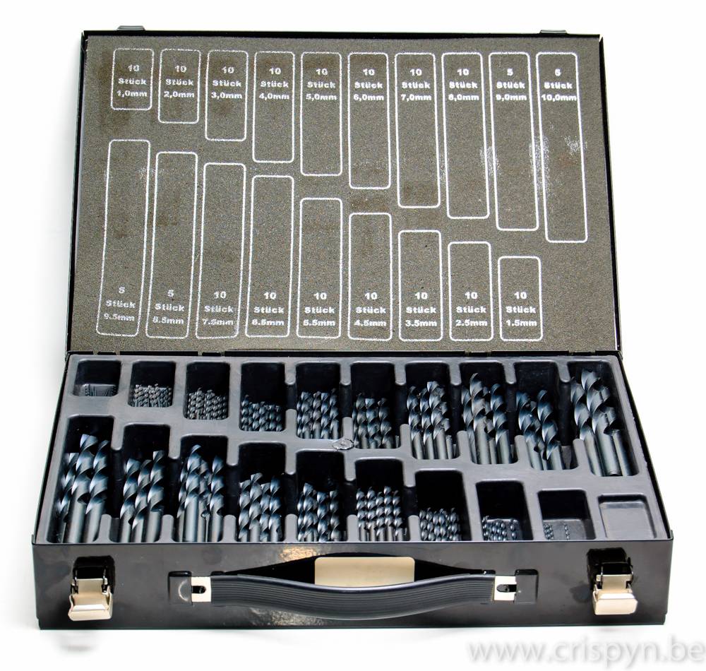 HSS borenset 1 - 13 mm per 0.5 mm (220 stuks) - Machines Crispyn