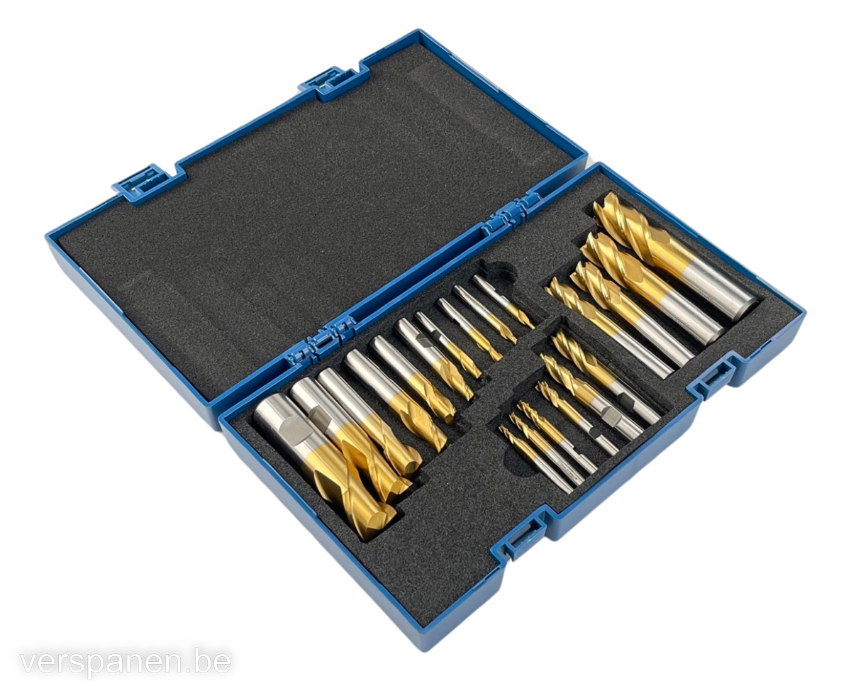 Frezenset HSS 2-lips & 4 lips 3-20mm 20 Dlg - Machines Crispyn