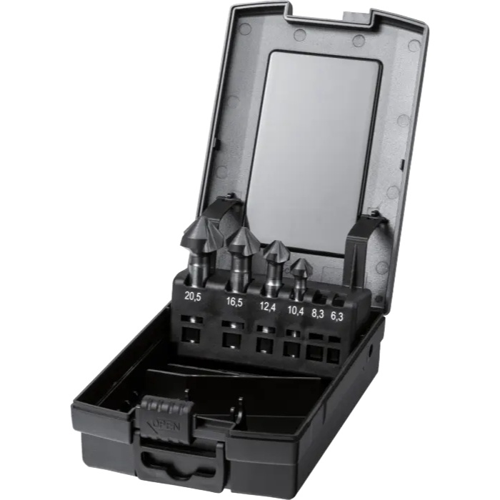 Phantom HSS-E Set Vari Verzinkboren TiAlN, 3-vlaks - Machines Crispyn