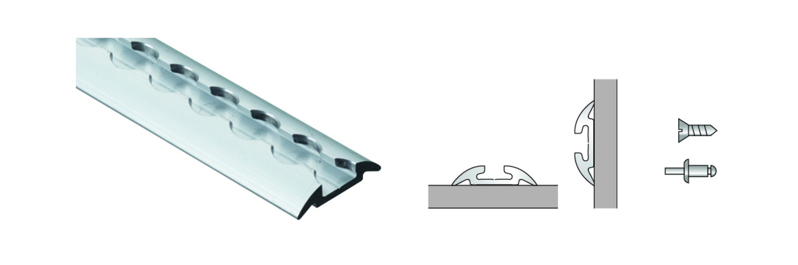Airline tracks Aluminum halfround - vanworx.eu