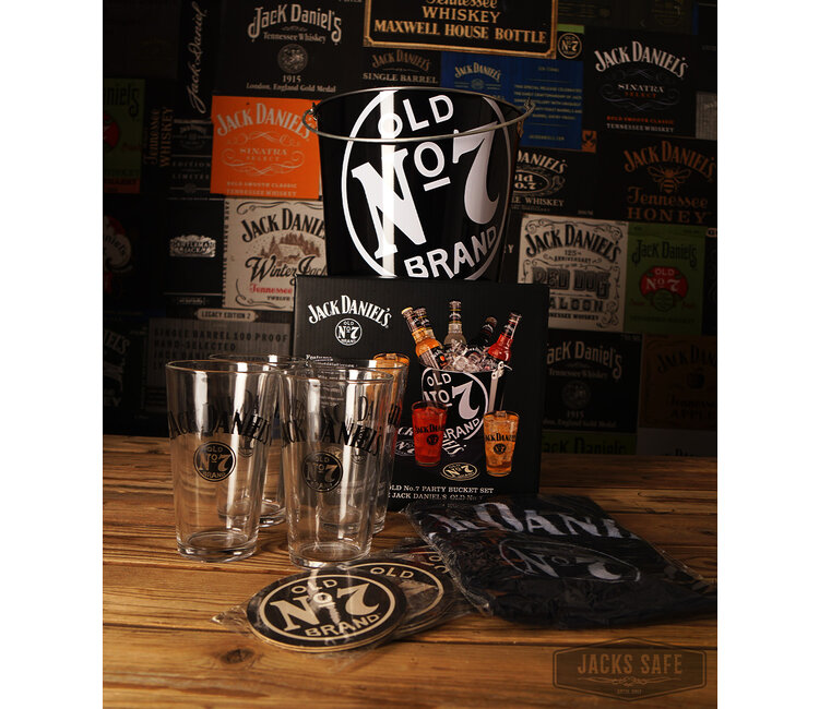 JACK DANIEL'S - BUCKET SET WITH BUCKET, 4 BIG GLASSES, COASTERS AND A ...