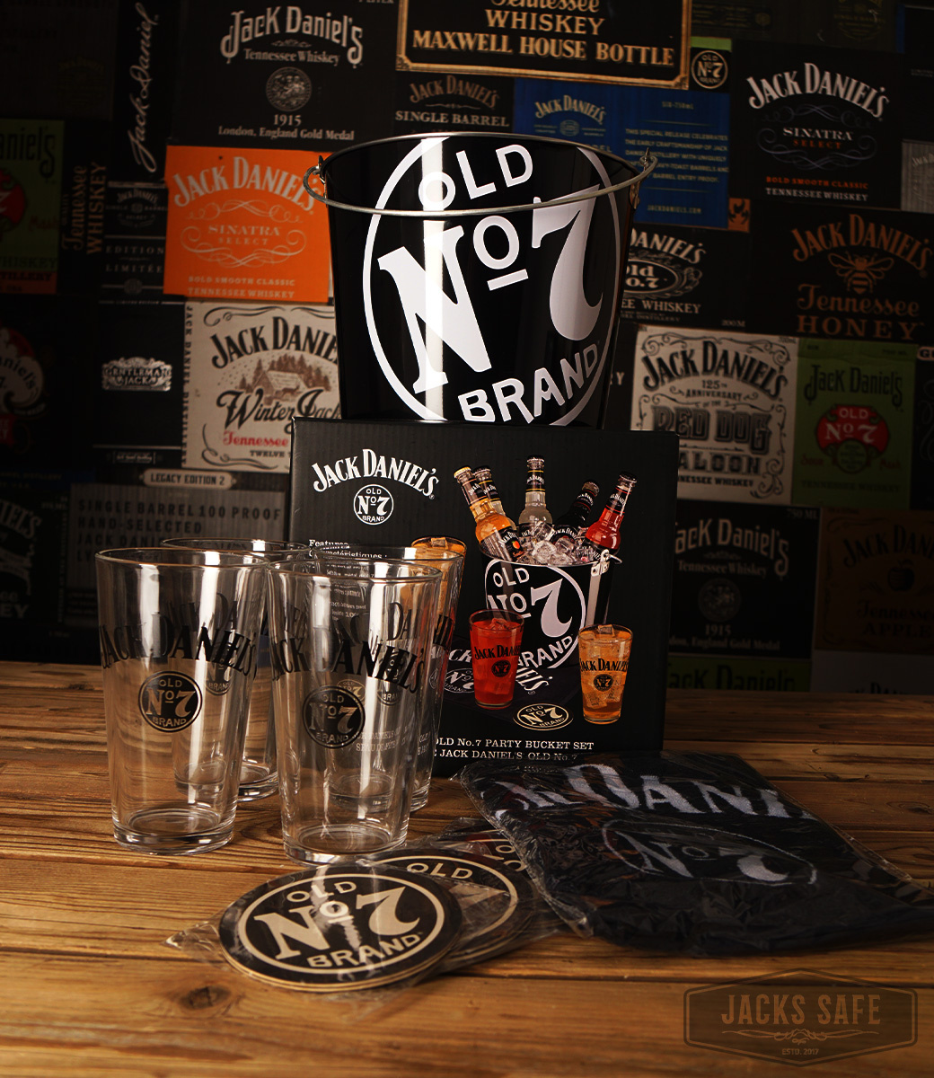 JACK DANIEL'S - BUCKET SET WITH BUCKET, 4 BIG GLASSES, COASTERS AND A ...