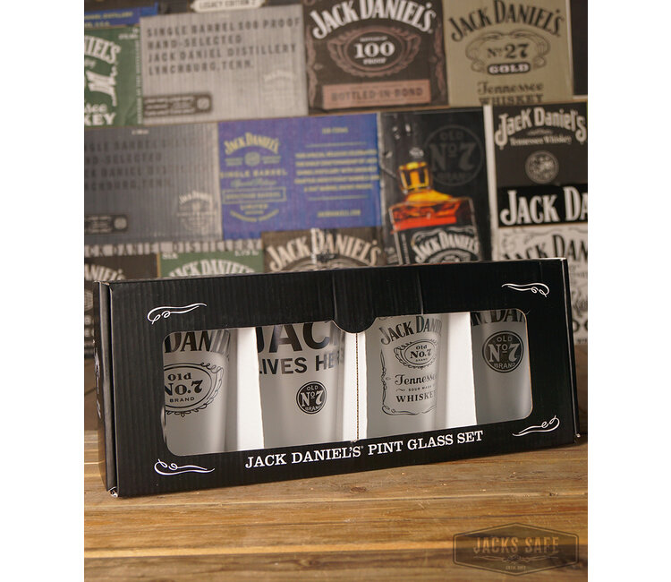 JACK DANIEL'S - PINT SET WITH 4 BIG GLASSES - PINTS - OFFICIAL SET ...