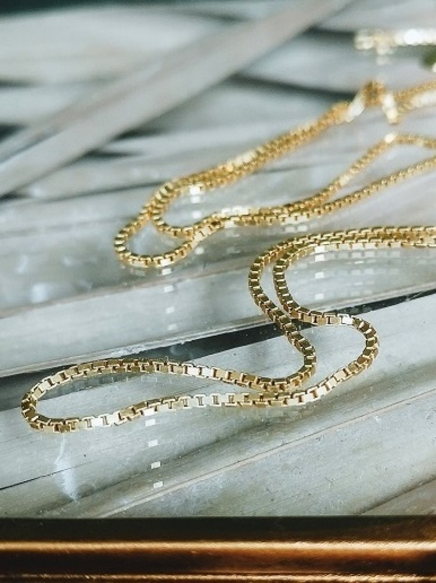 Gold Plated Box Chain Ketting Lesedi - Taj Amsterdam