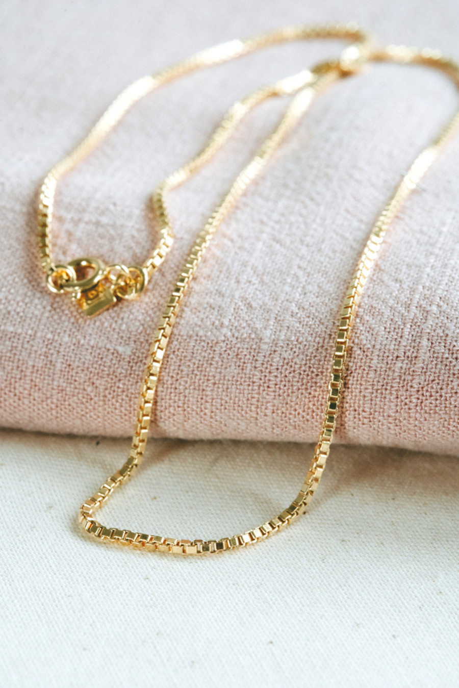 Gold Plated Box Chain Ketting Lesedi - Taj Amsterdam