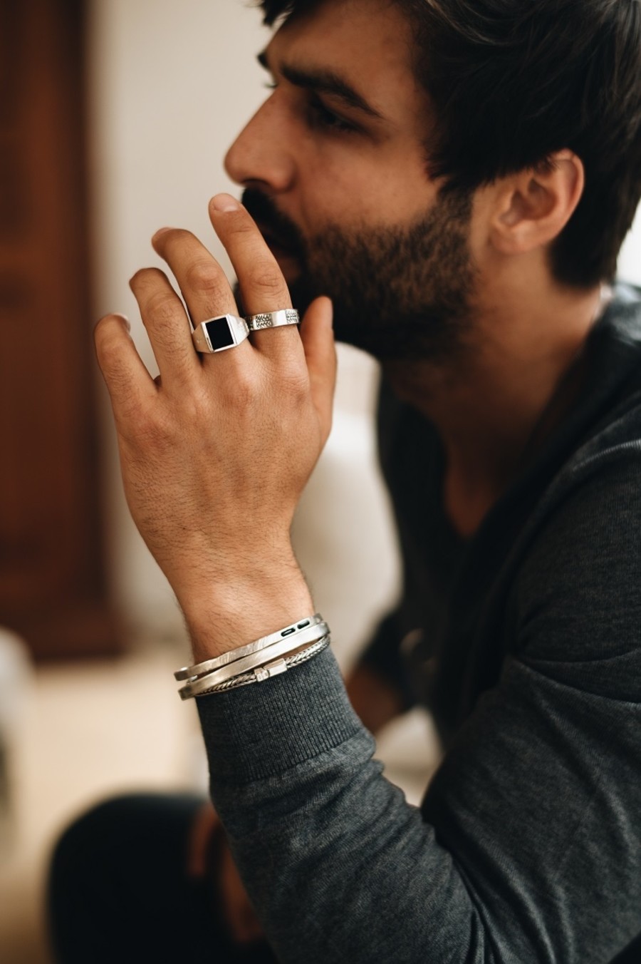 Silver Perfect Basic Men's Cuff Bracelet Lonn - Taj Amsterdam