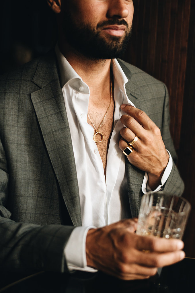 Gold Plated Braided Men's Ring Angus - Taj Amsterdam