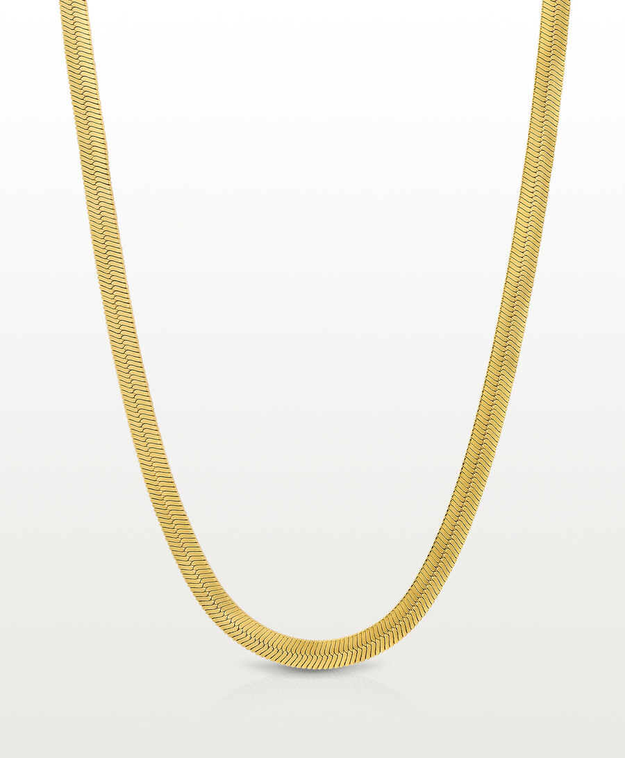 Flat Snake Chain Necklace Cho, Gold Plated - Taj Amsterdam