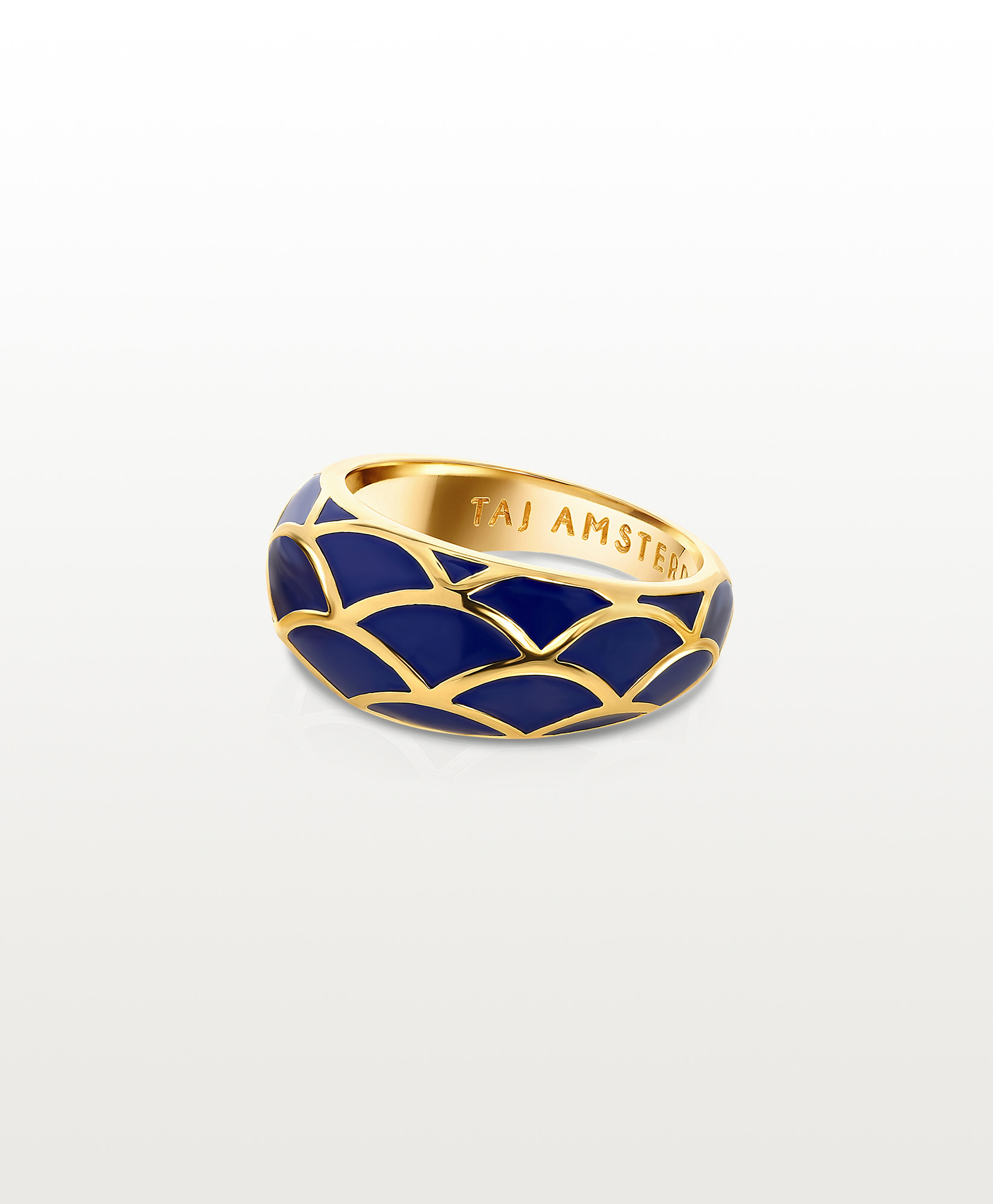 Blue Enamel Dome Ring Sayaka, Gold Plated - Taj Amsterdam