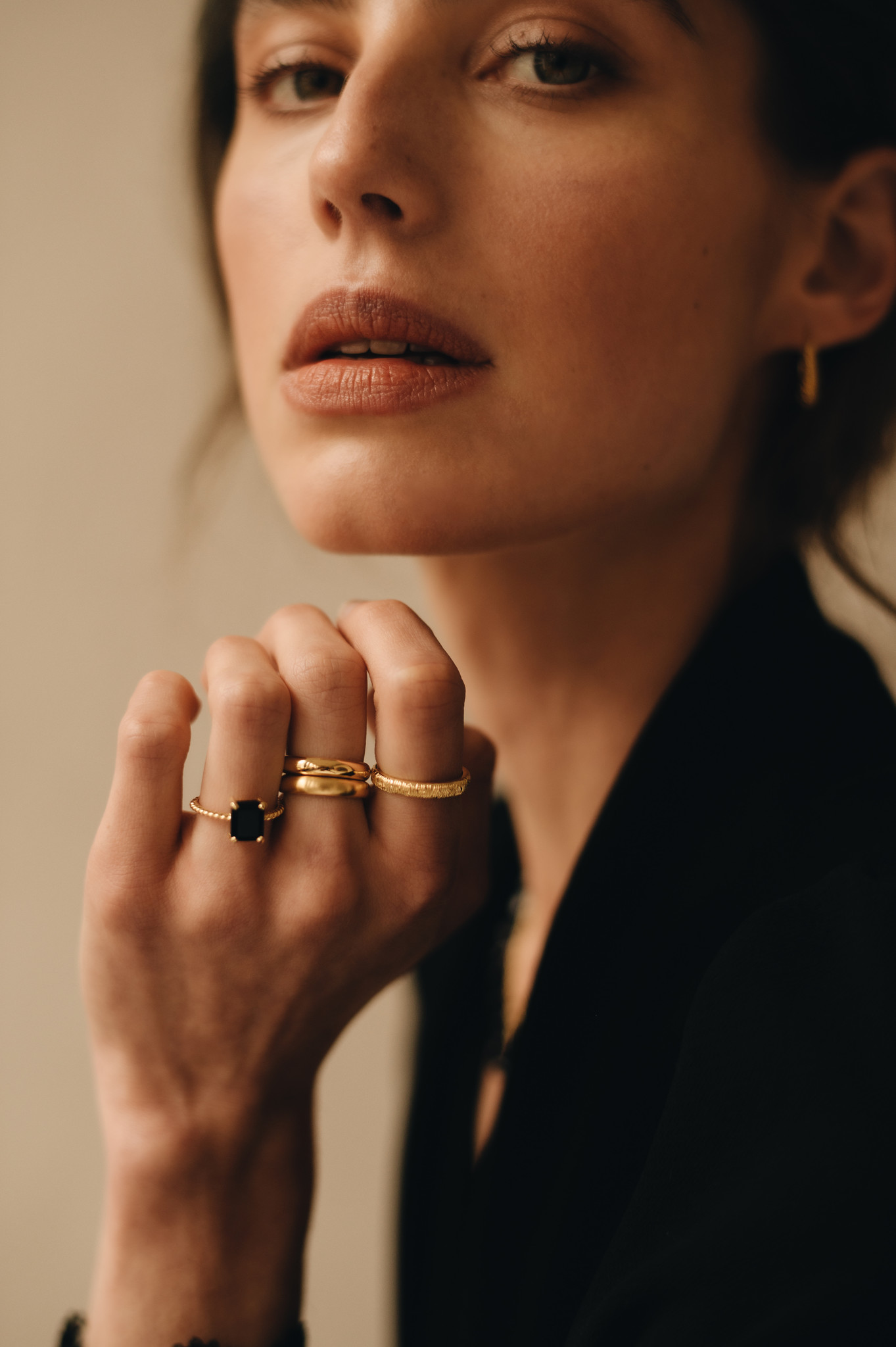 Textured Stack Ring Kichi (Slim), Gold Plated - Taj Amsterdam
