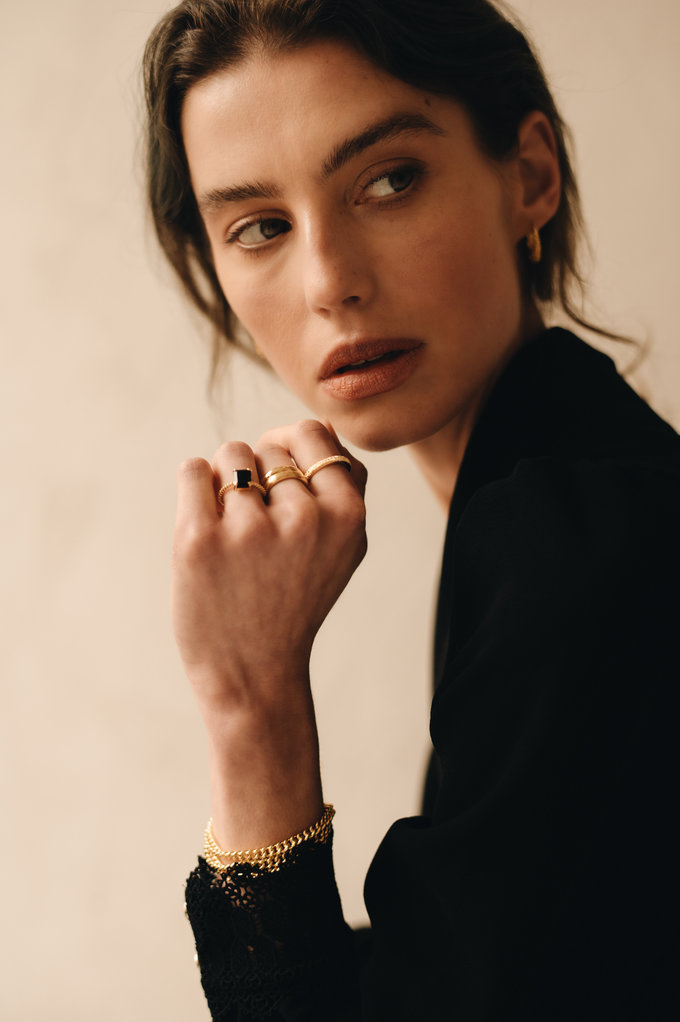 Brushed Stack Ring Kichi (Slim), Gold Plated - Taj Amsterdam