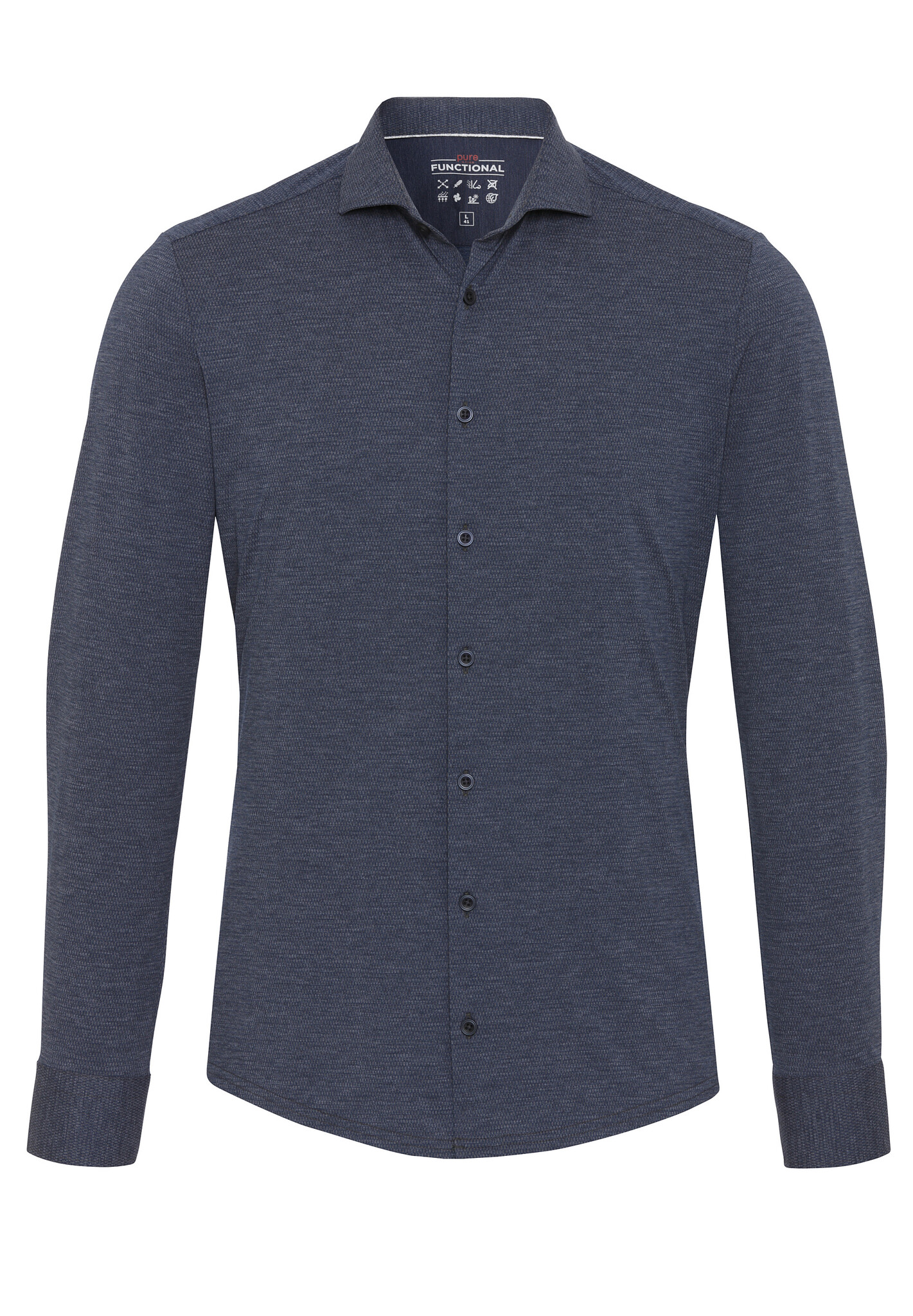 Pure Shirts Overhemd lange mouw functional fit uni antraciet (D71306 ...