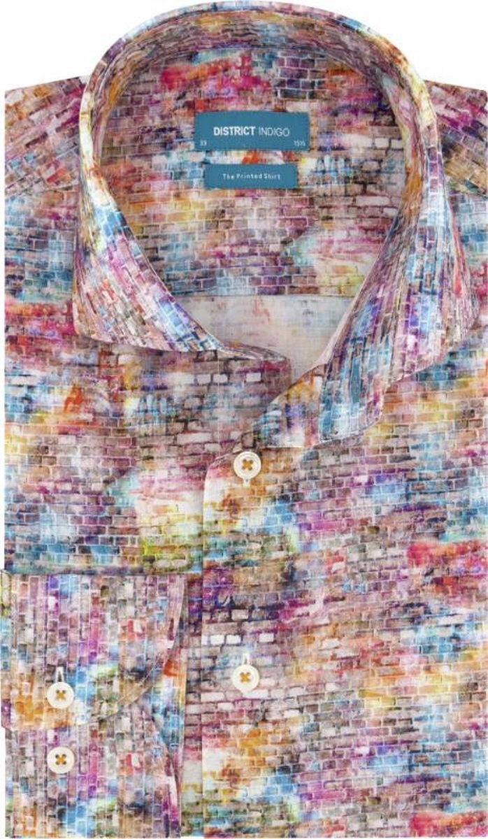 District Indigo Overhemd Coloured Bricks Multicolor (7.02.025.004.316 ...