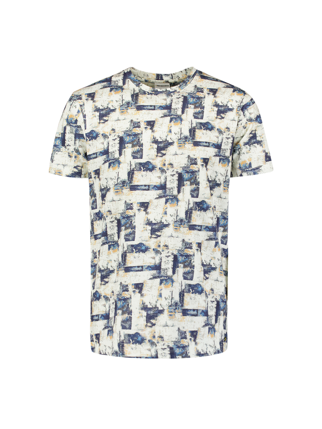 T-Shirt Crewneck Allover Print Blauw - Stijl & Comfort - Nieuwnieuw.com ...