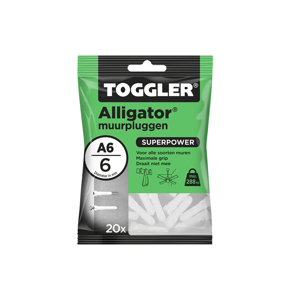 Toggler Toggler - A - Alligator pluggen - 6mm (20 stuks)