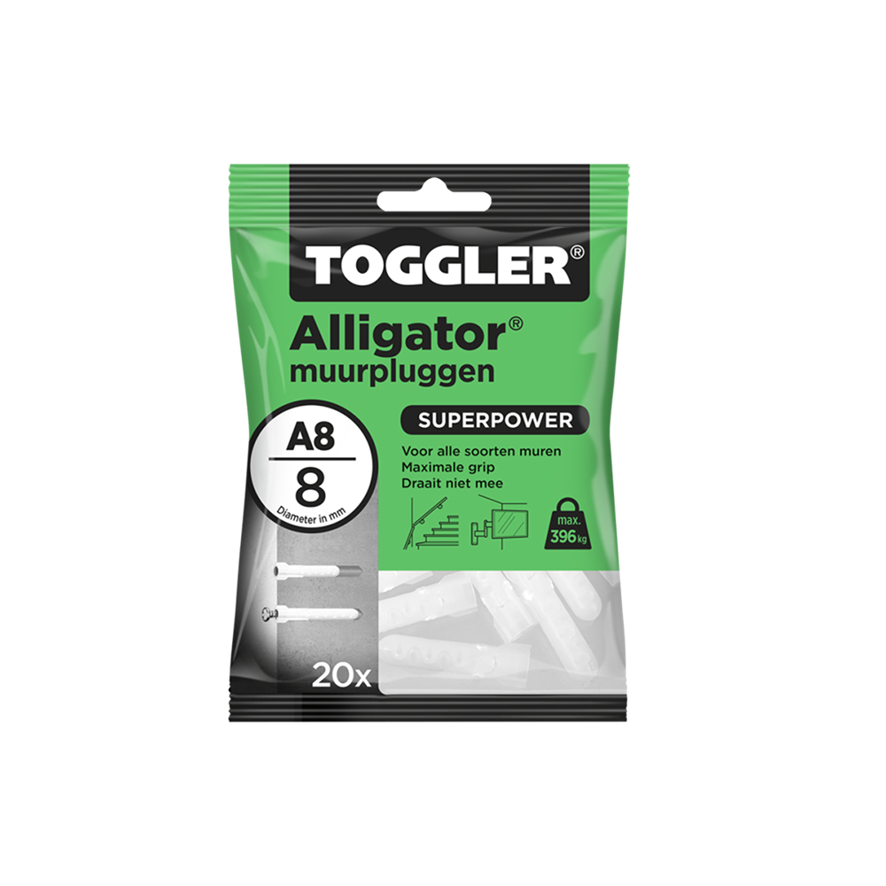 Toggler Toggler - A - Alligator pluggen - 8mm (20 stuks)