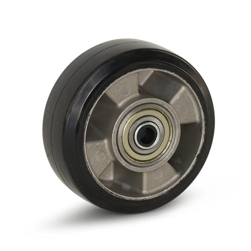 Zwart elastisch rubber wiel - 125mm - 300kg nodig? Bestel direct online!