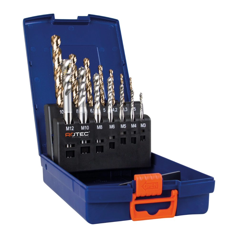 HSS-E machine tapping set - Blind - Blank/Bronze - 7+7-piece - Logihub