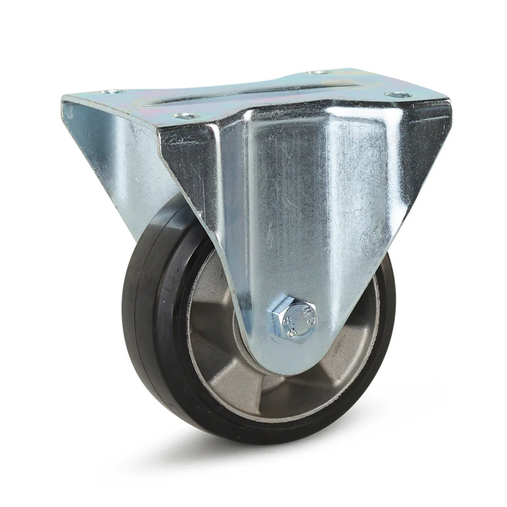 Black elastic rubber fixed castor - 125mm - 300kg needed? Order online ...