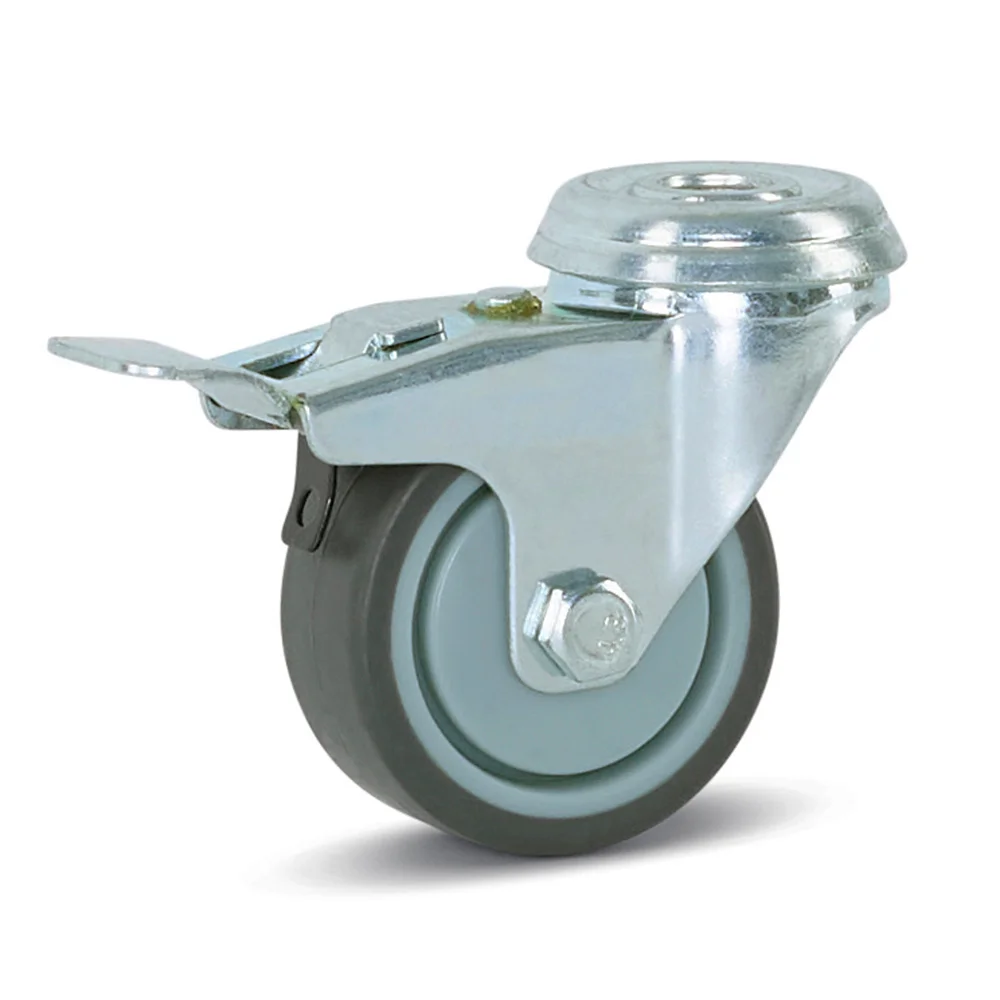 Trolley giratorio con freno y agujero central - 50mm - ¿necesita 40kg ...