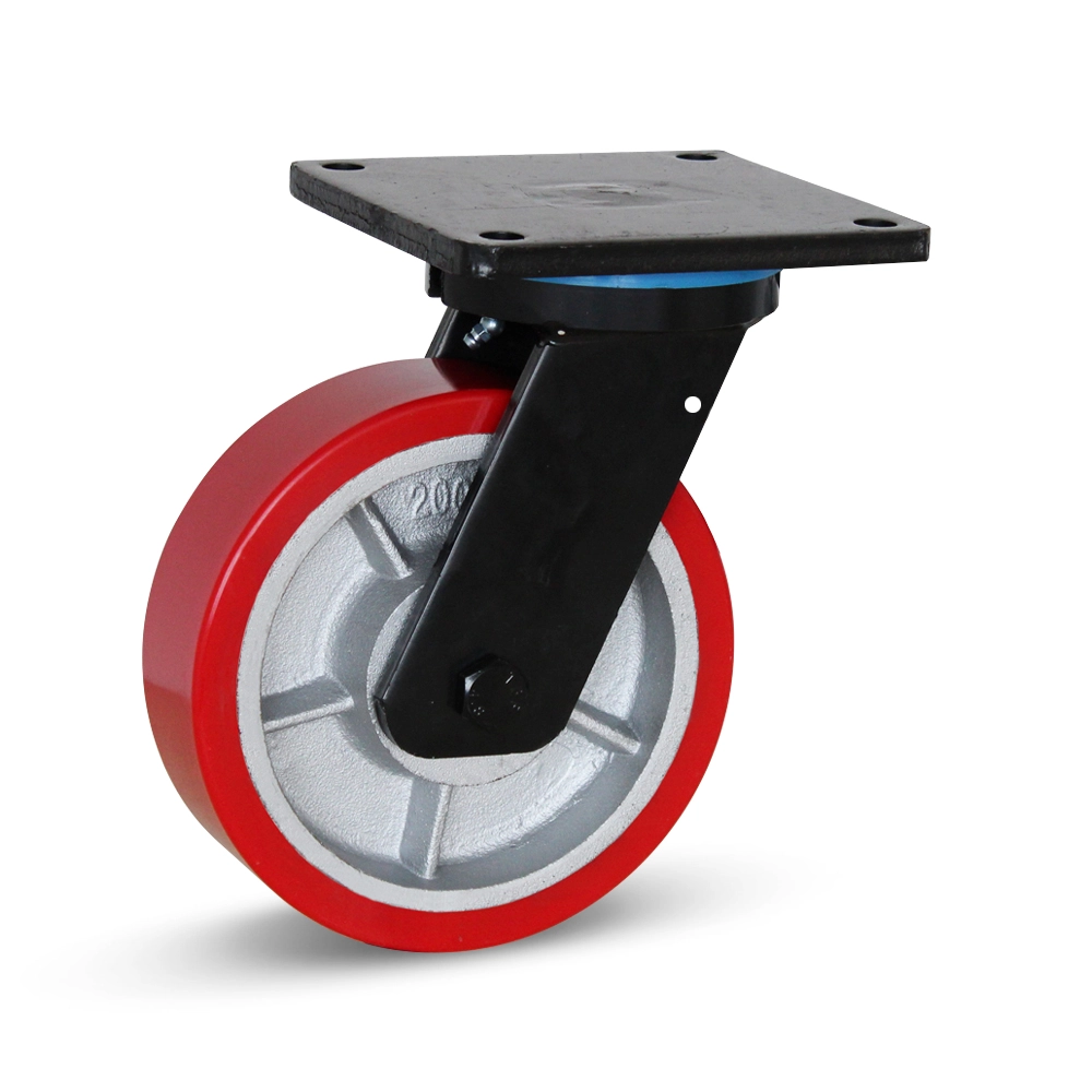 MESO Ruota girevole extra pesante in PU con piastra superiore - 200mm ...