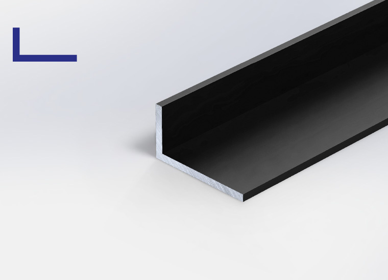 L profielen aluminium zwart gecoat - snel in huis bij ALUMINIUMvakman!