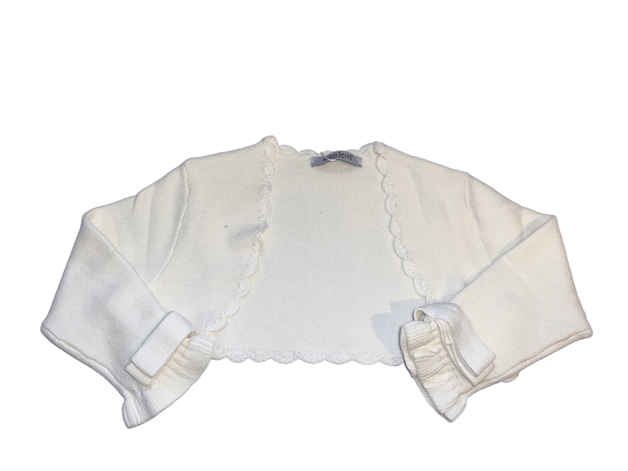 Miss Leod ecru gilet schulprand en strik