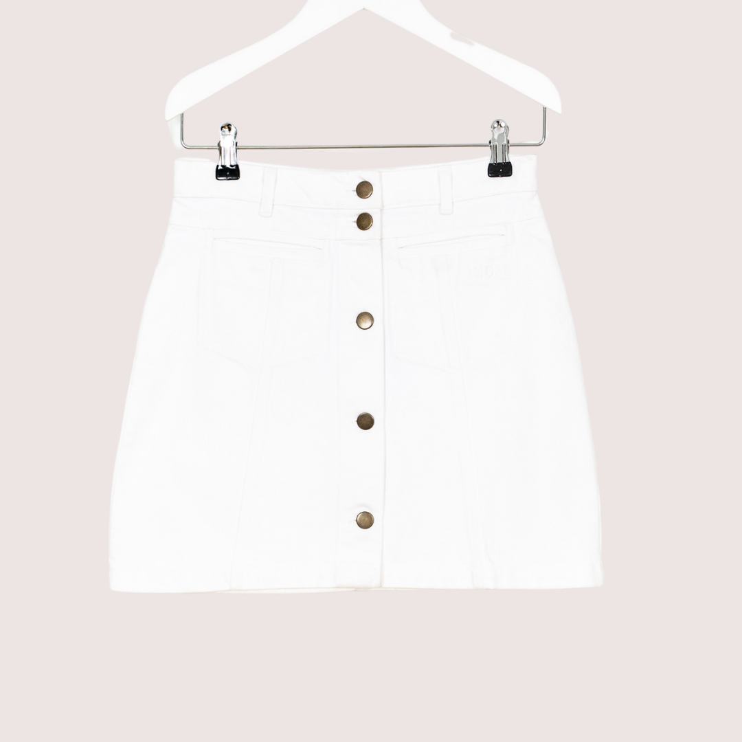 Indee witte rok samba met knopen voor