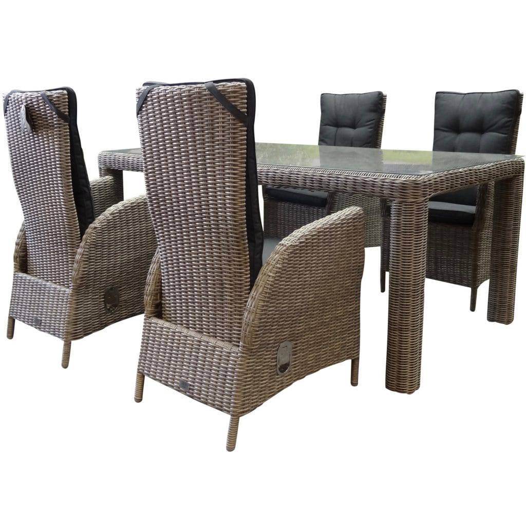 Bergamo Menorca dining tuinset 180x100xH75 cm verstelbaar 5-delig kobo ...