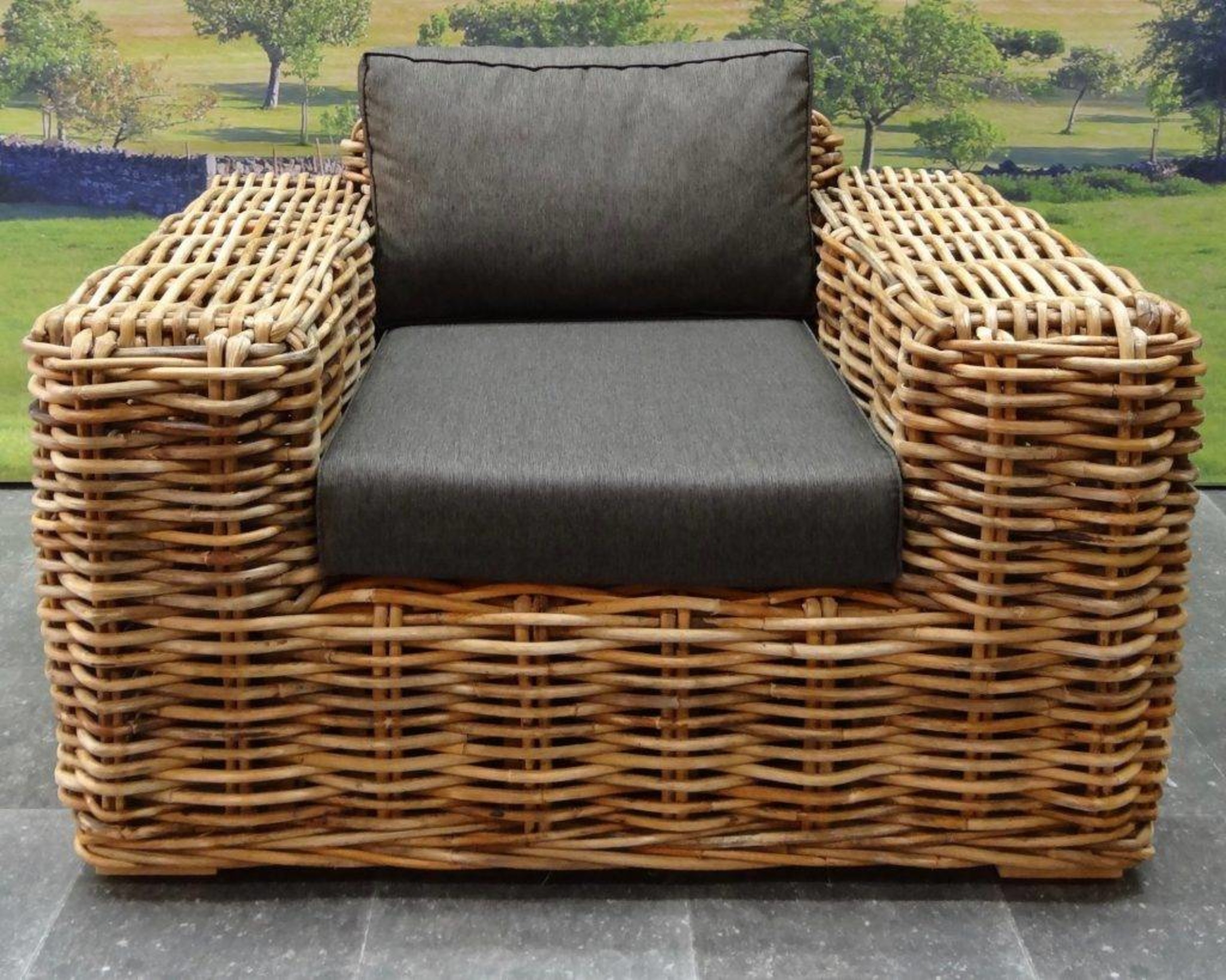 Sabuga stoel-bank loungeset 4-delig naturel rotan - AVH Outdoor ...