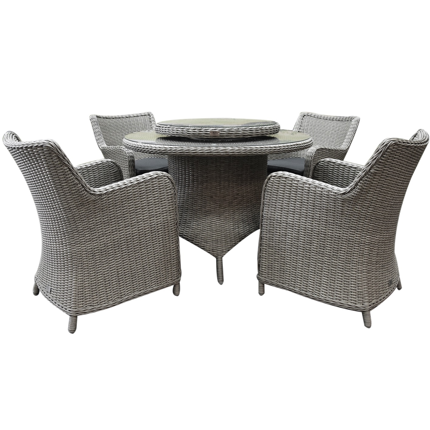 Bilbao Riccione dining tuinset 110 cm rond 6-delig grijs - AVH Outdoor ...