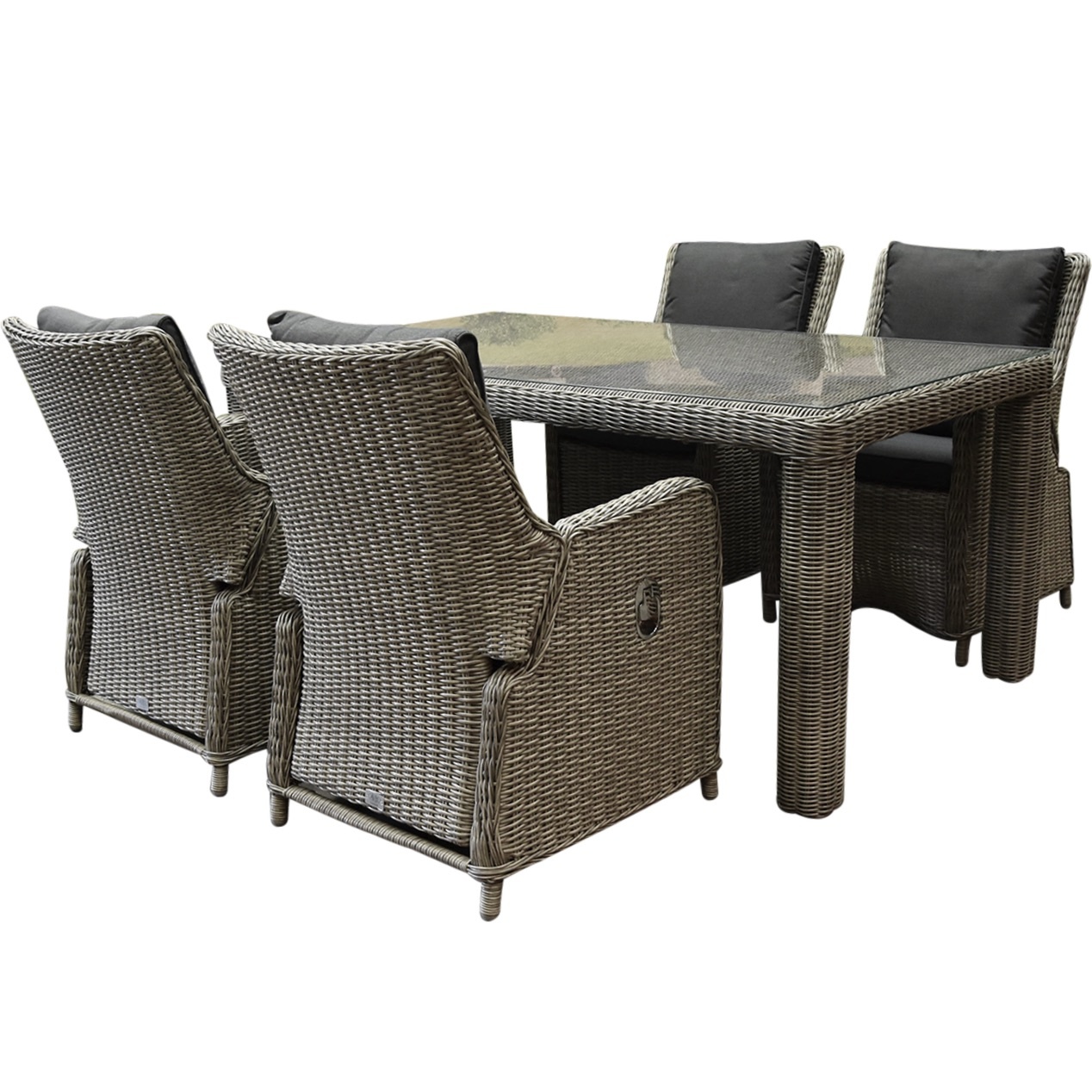 Bilbao Bergamo dining tuinset 180x100xH75 cm 5-delig grijs - AVH ...