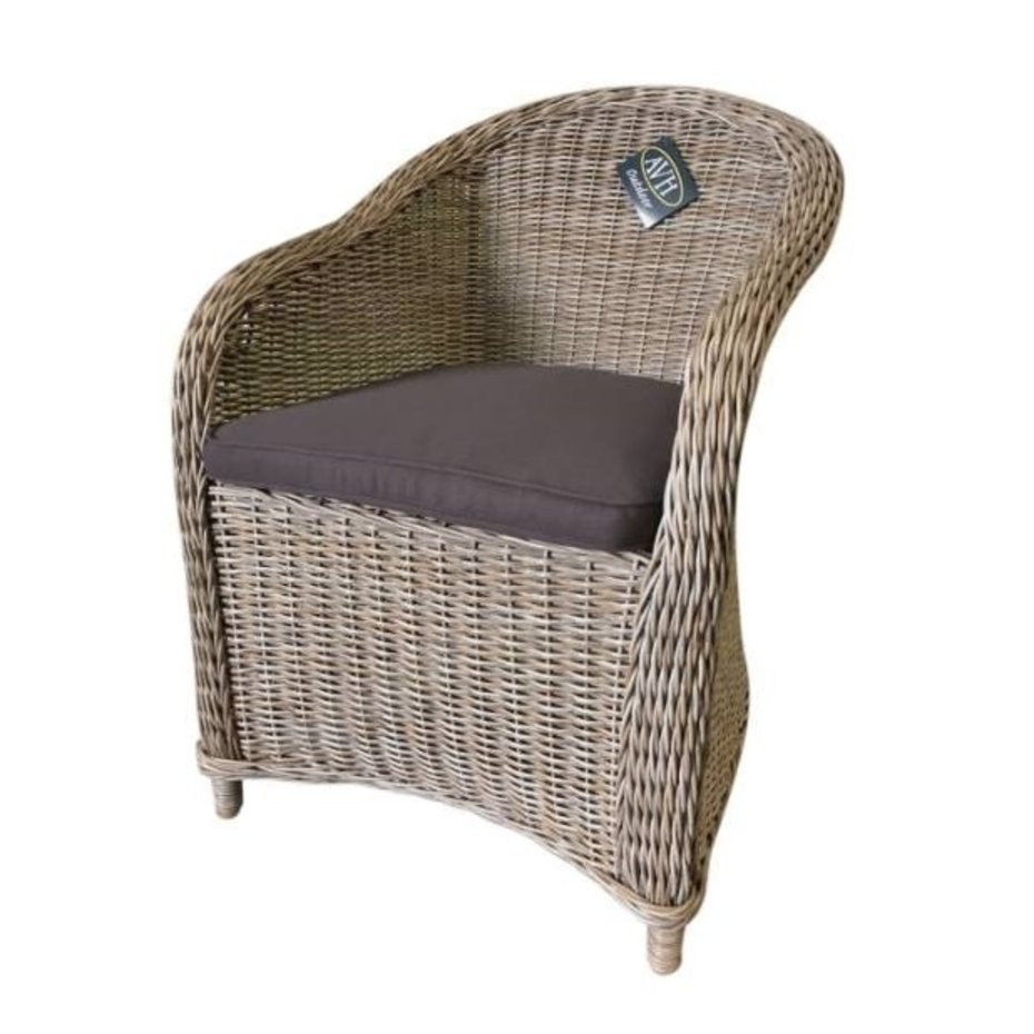 Chester dining tuinstoel rattan bruin - AVH Outdoor Tuinmeubelen