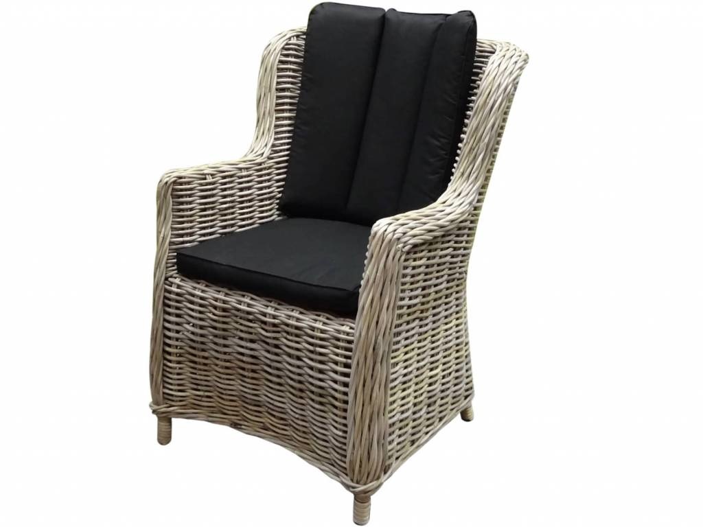 Darwin dining tuinstoel naturel rotan - olefin black - AVH Outdoor ...