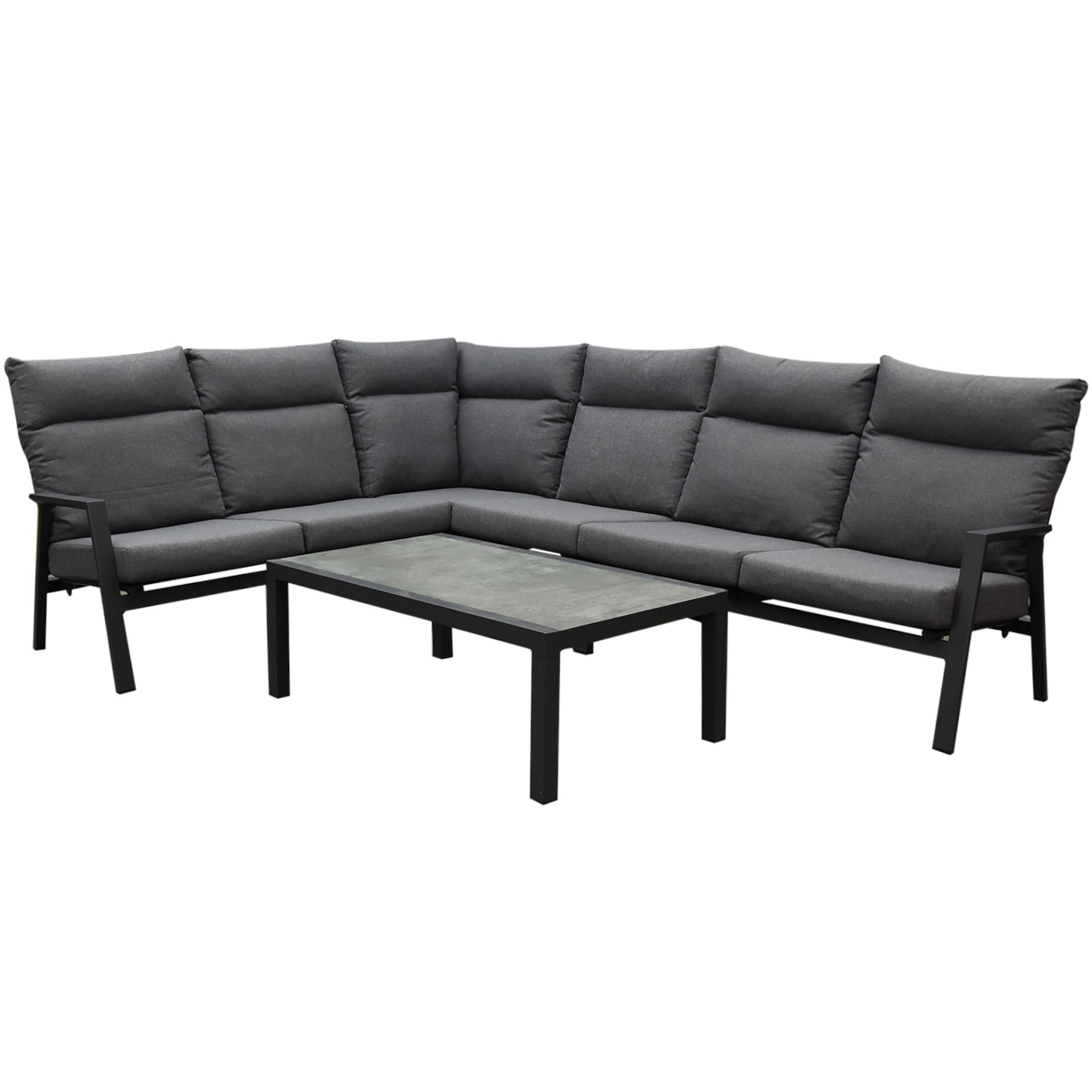 Pacific hoek loungeset 5 delig aluminium antraciet - AVH Outdoor ...