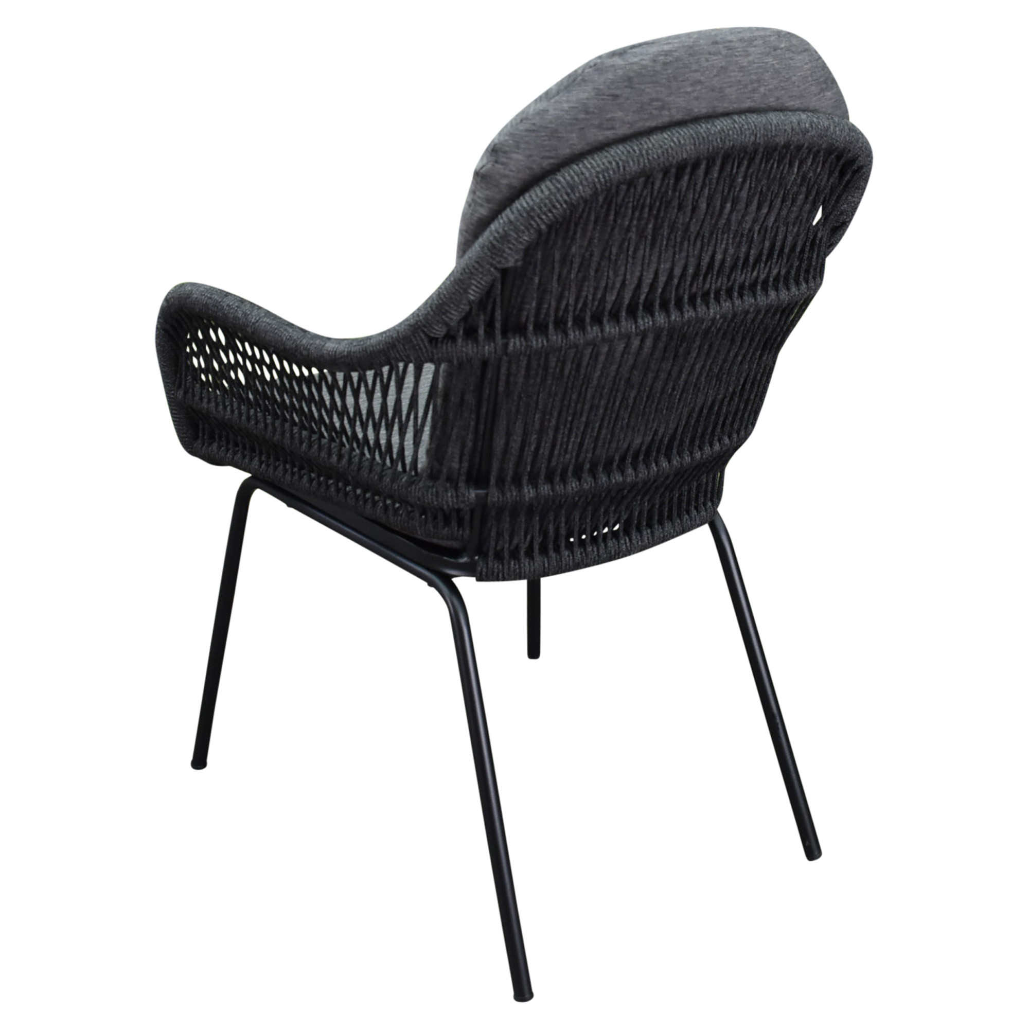 Florence dining tuinstoel zwart rope - AVH Outdoor Tuinmeubelen