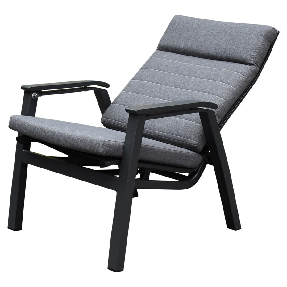 Monaco lounge tuinstoel verstelbaar aluminium antraciet - AVH Outdoor ...