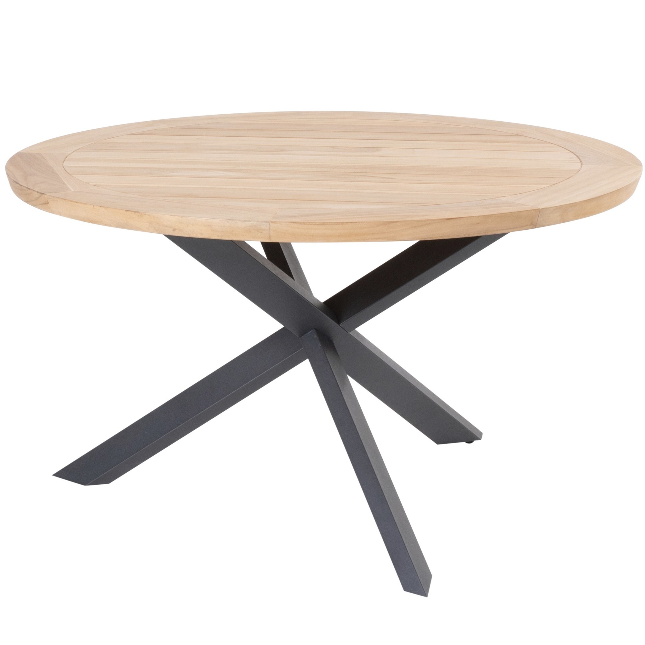 Prado dining tuintafel 130 cm rond teak met alu onderstel Taste 4SO ...