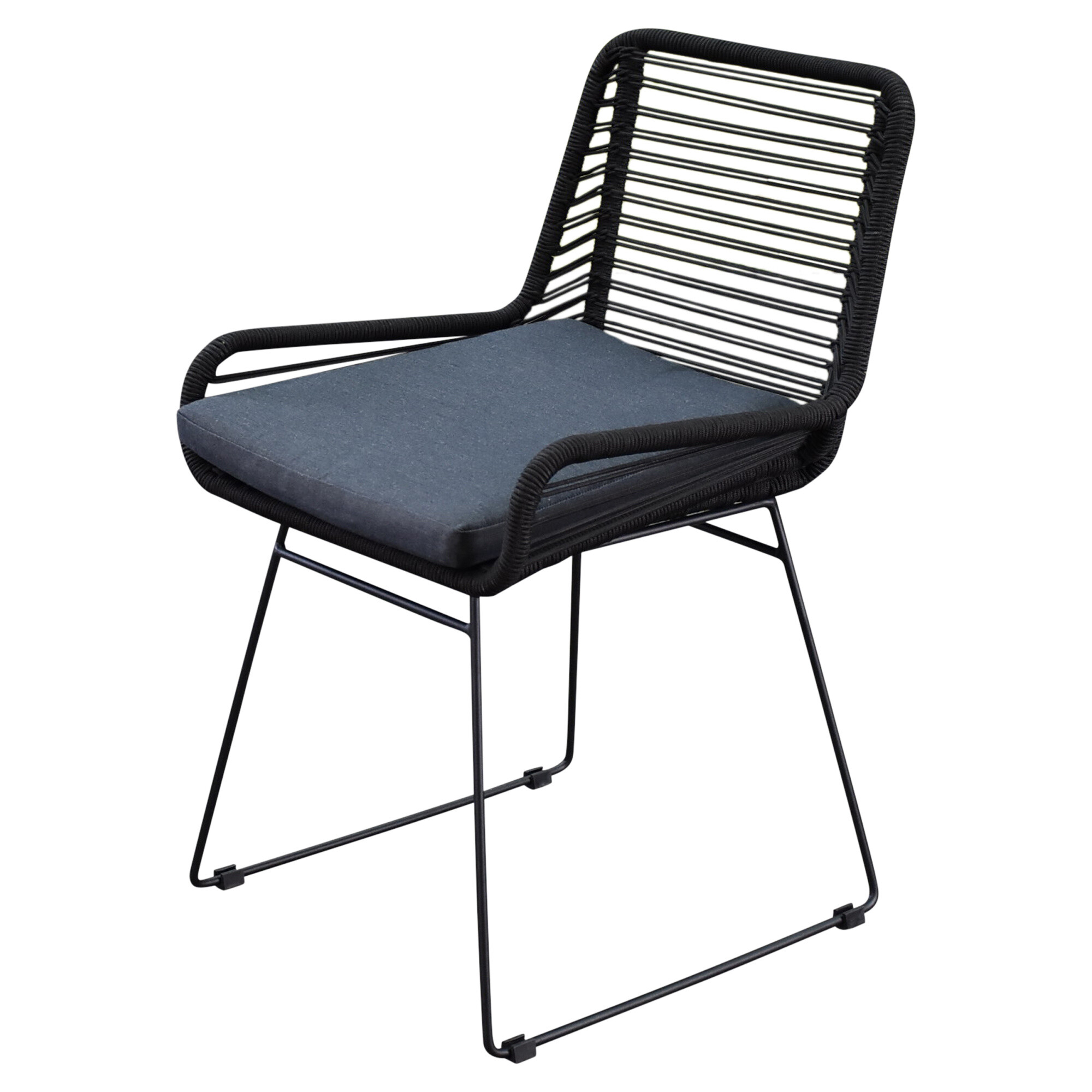 Zenia dining tuinstoel rope zwart - AVH Outdoor Tuinmeubelen