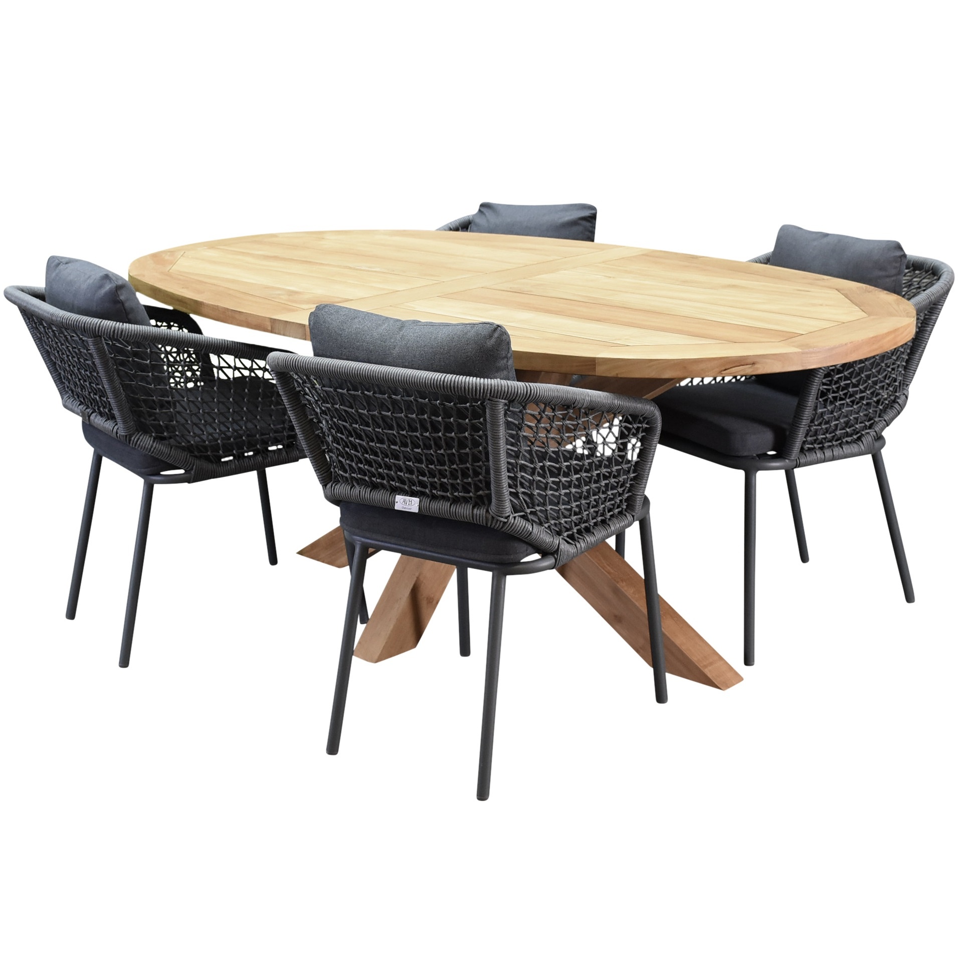 Ellips Eagle dining tuinset 200x110xH76 cm 5 delig teak - AVH Outdoor ...