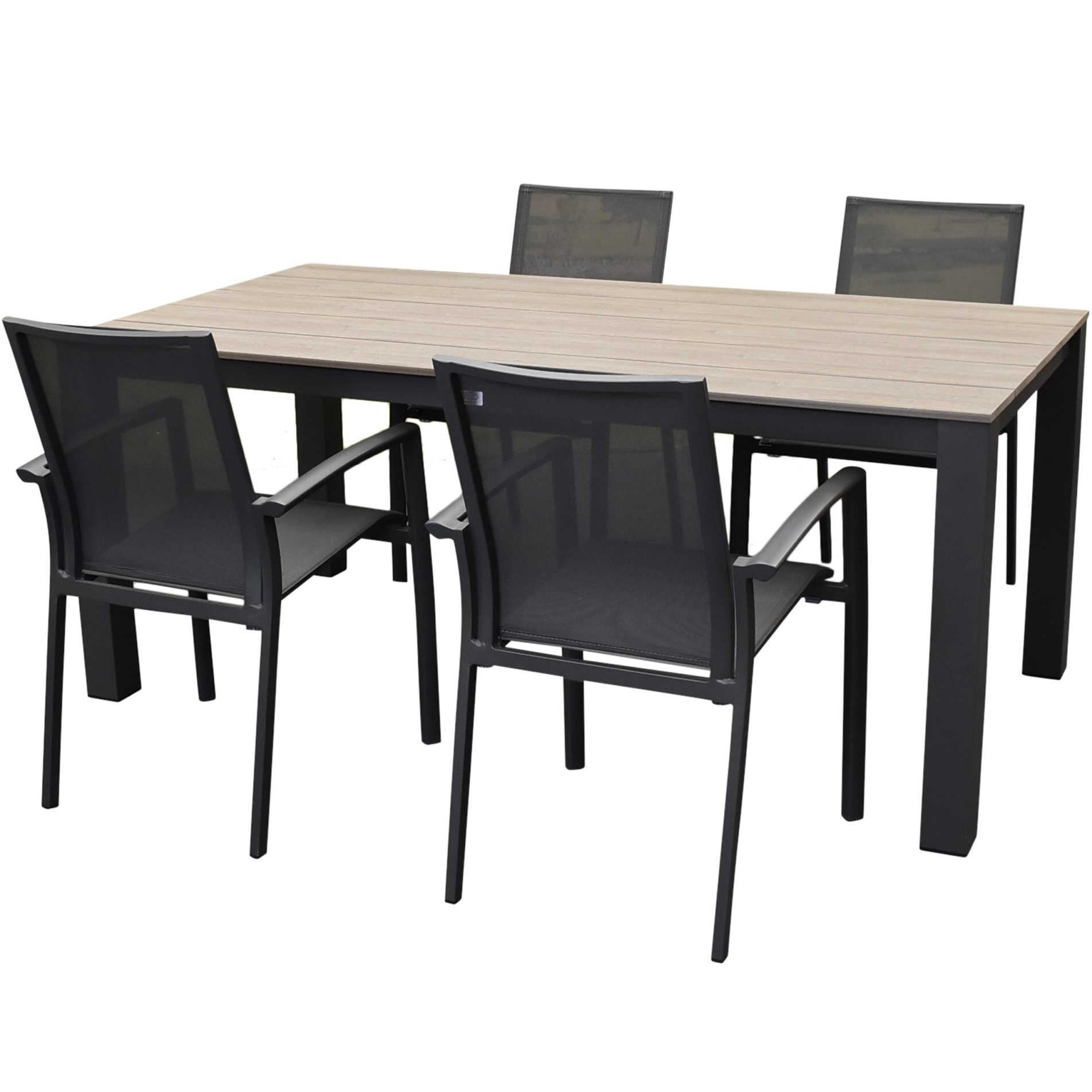 Malaga Sydney dining tuinset 180x92xH74 cm 5 delig polywood - AVH ...