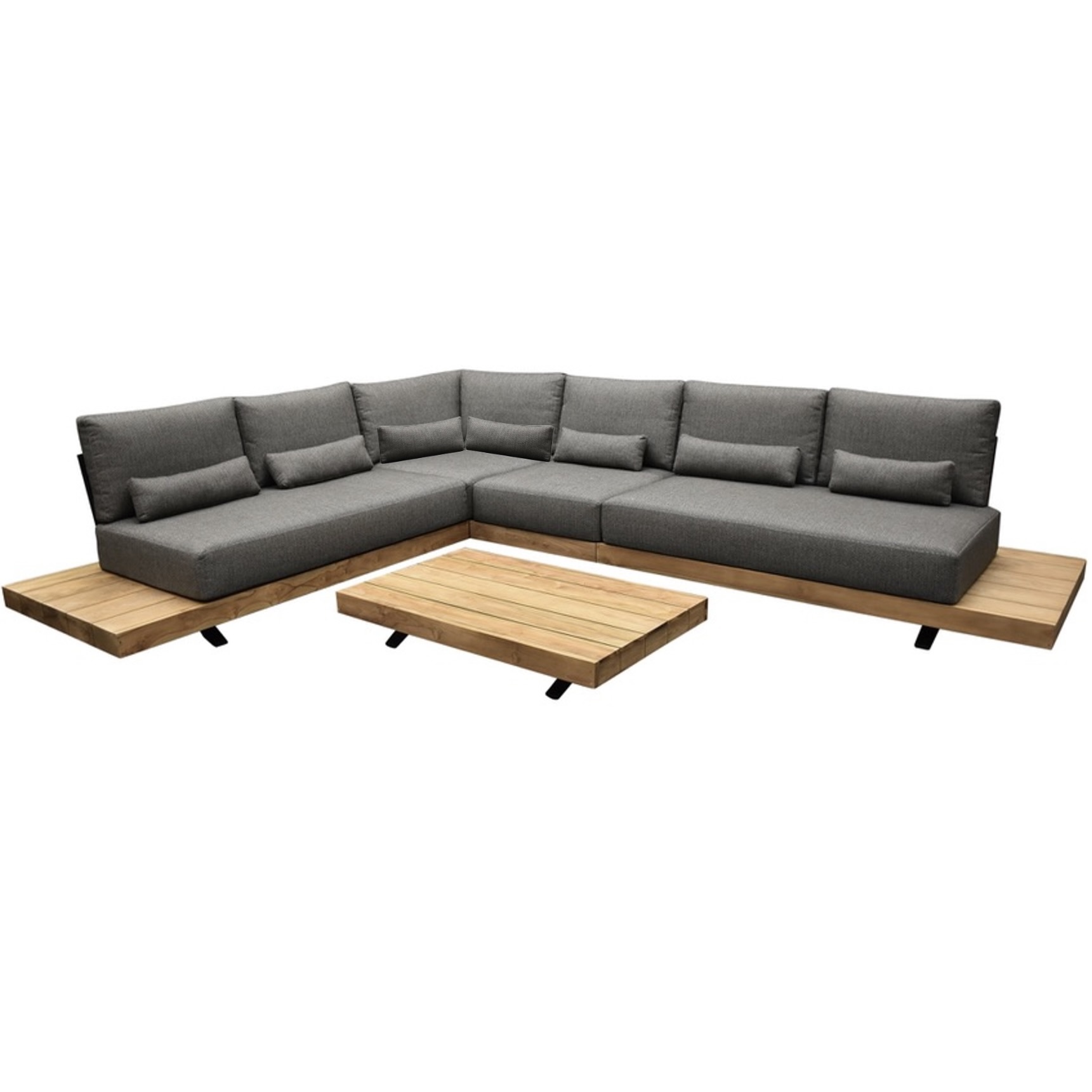 Robusto platform hoek loungeset 5 delig teak - AVH Outdoor Tuinmeubelen