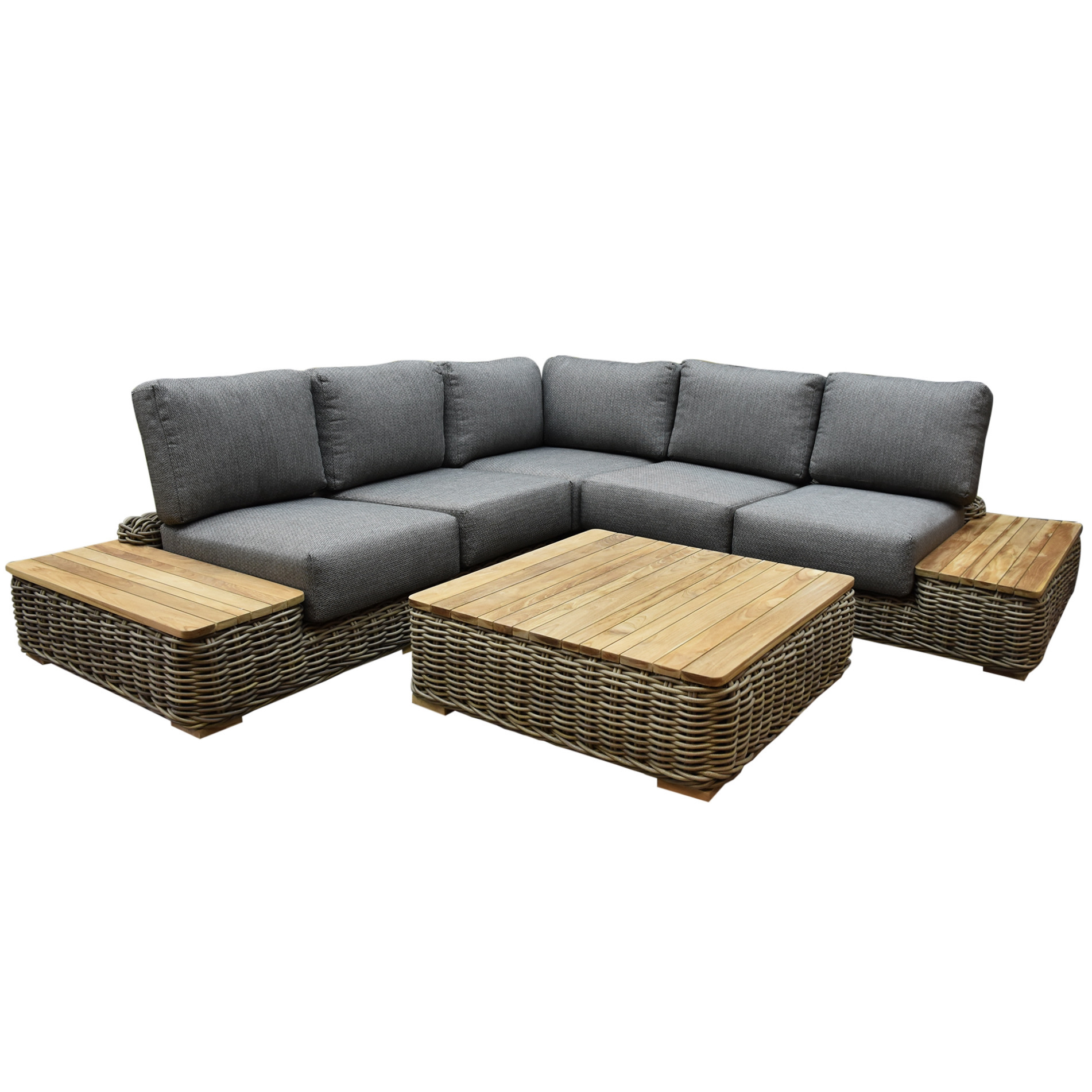 Showroommodel Sao Paulo hoek platform loungeset 4 delig grijze kussens ...