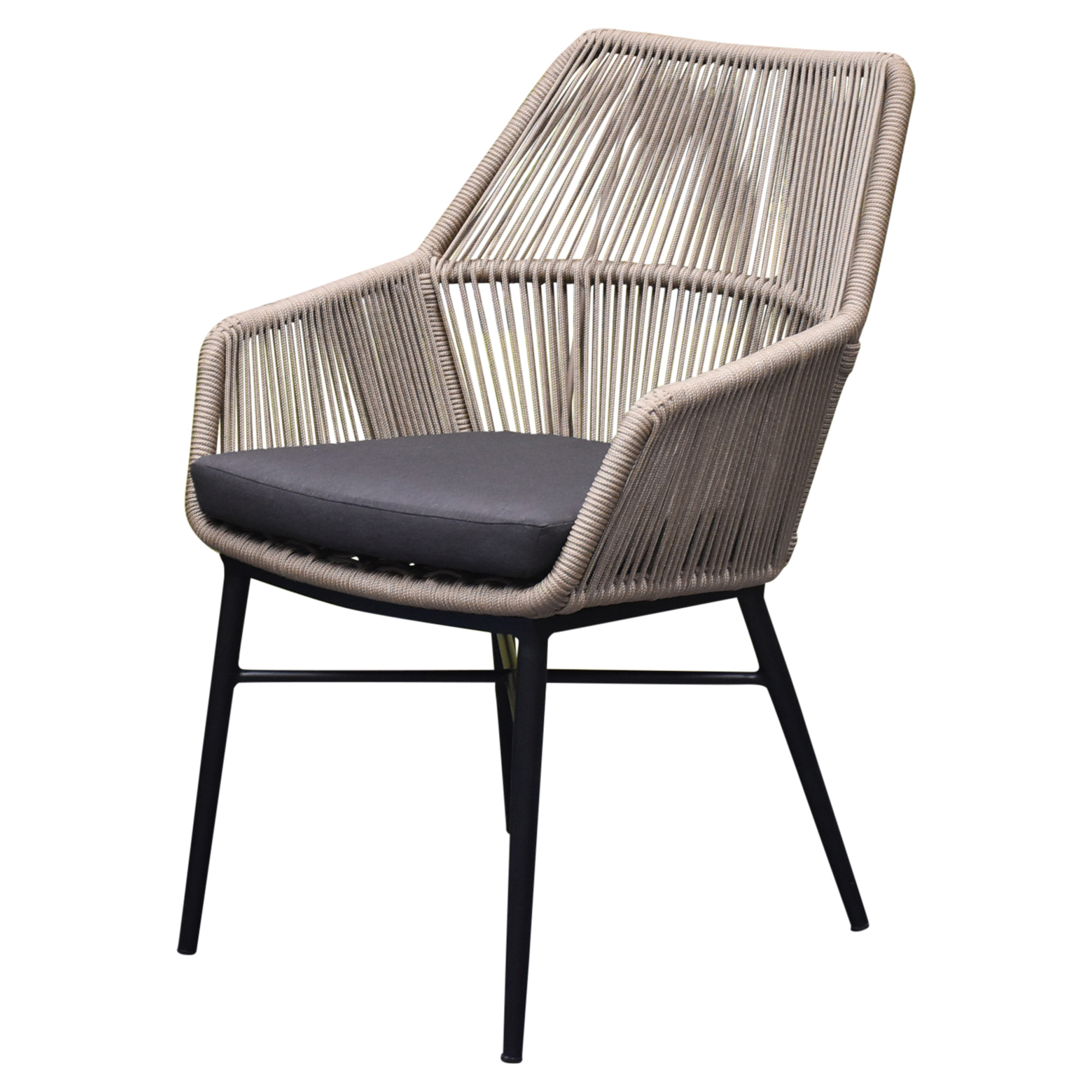 Chianti dining tuinstoel grijs rope - AVH Outdoor Tuinmeubelen