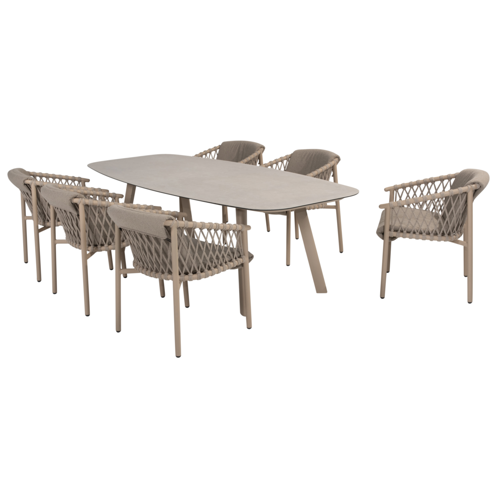 Manolo Allora dining tuinset 240x103xH75 cm 7 delig printed ceramic ...