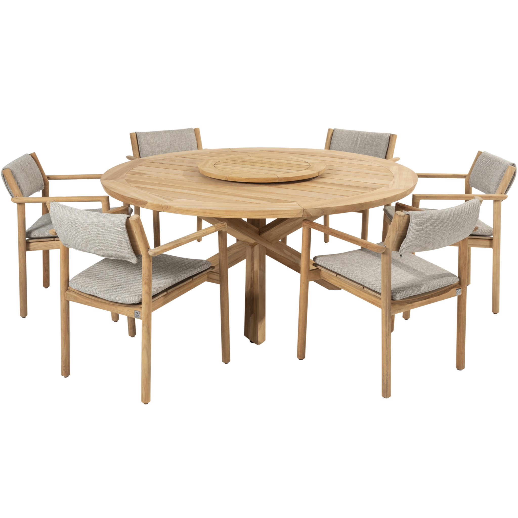 Prado Levi dining tuinset 8 delig 160 cm rond teak 4 Seasons Outdoor ...