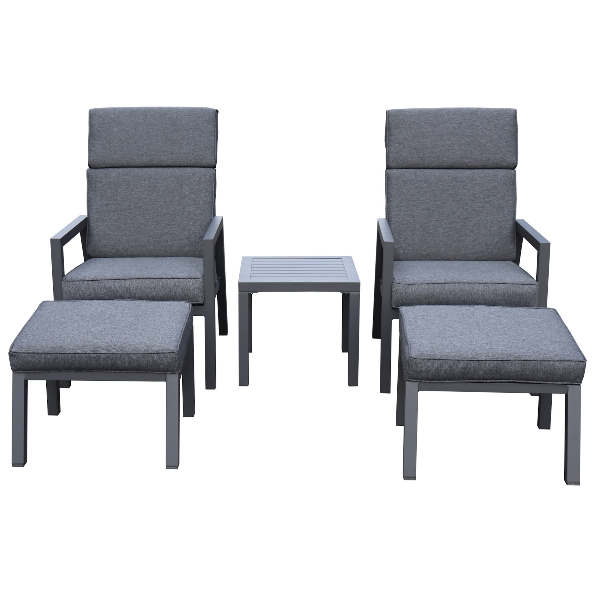 Santa Fe lounge balkonset 5 delig verstelbaar aluminium antraciet - AVH ...